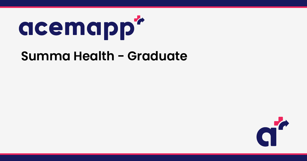 Summa Health - Graduate | ACEMAPP